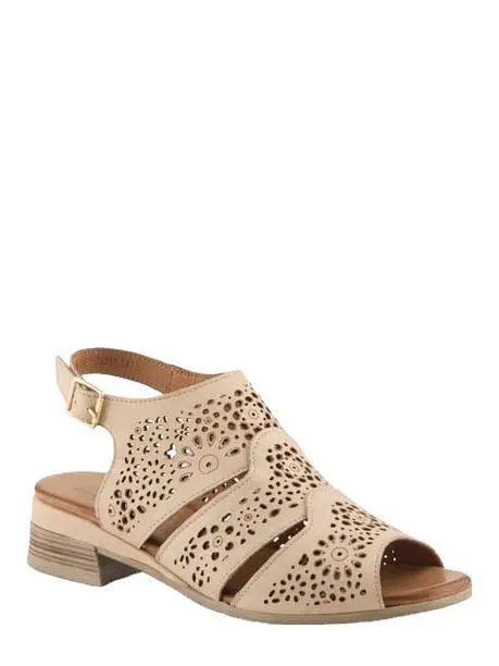 SPRING STEP SHOES Plasma Ankle Strap Leather Sandals - Beige