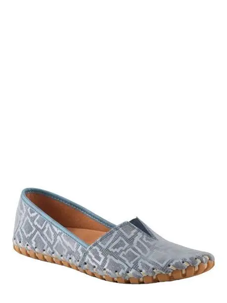SPRING STEP SHOES Kathaleta Leather Flats - Blue
