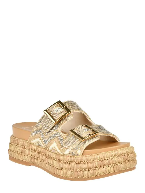 Dolce Vita Wixie Beaded Platform Sandals - Gold Multi Beads
