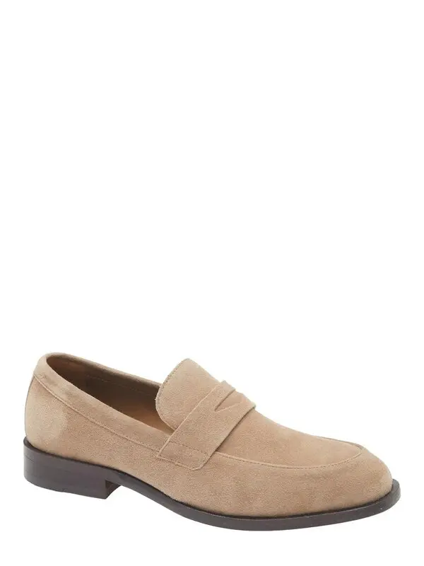 Hugo Boss Limber Penny Loafer - Medium Beige Suede