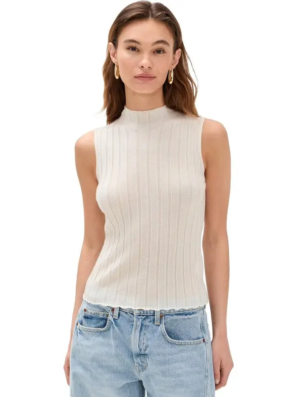 Guest In Residence Ribbed Cashmere Vest - Cream