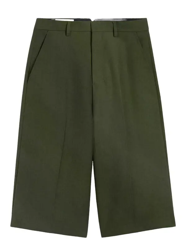 Ami Wide-leg Bermuda Shorts - Green