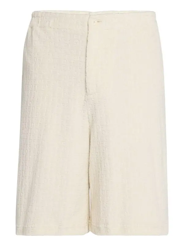 Off-White Terry Logo Bowling Shorts - Cream - No C