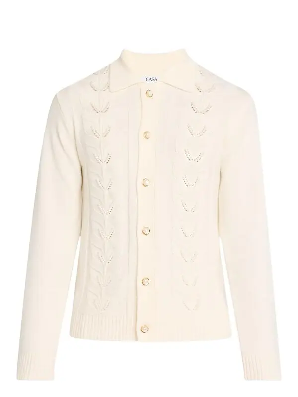 Casablanca Laurel Wool Cardigan - White