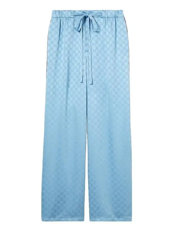 Gucci Gg Satin Pants - Blue