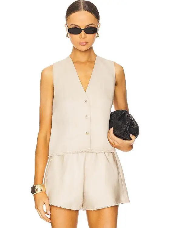 IVY OAK Tala Ann Linen Vest - Light Canvas