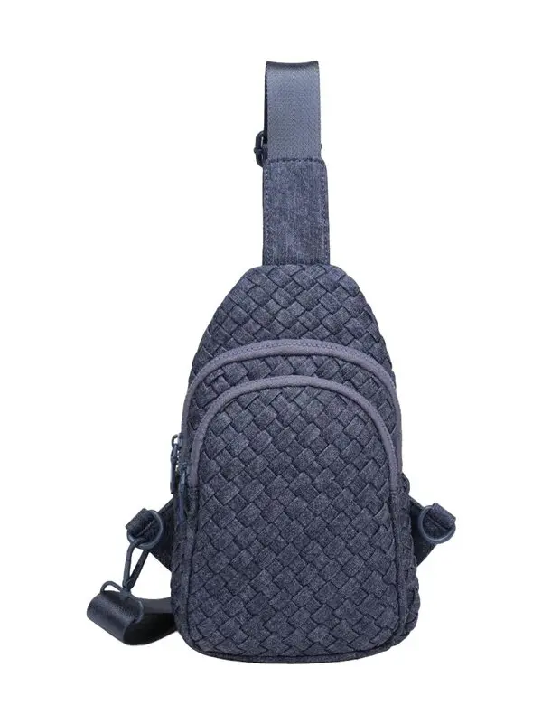 SOL AND SELENE Beyond The Horizon Woven Neoprene Sling Backpack - Dark Denim