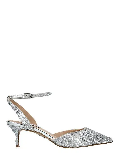Steve Madden Kittie Embellished Heeled Courts - Silver