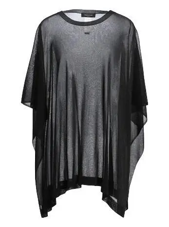 Fabiana Filippi Metallic Knit Poncho - Black