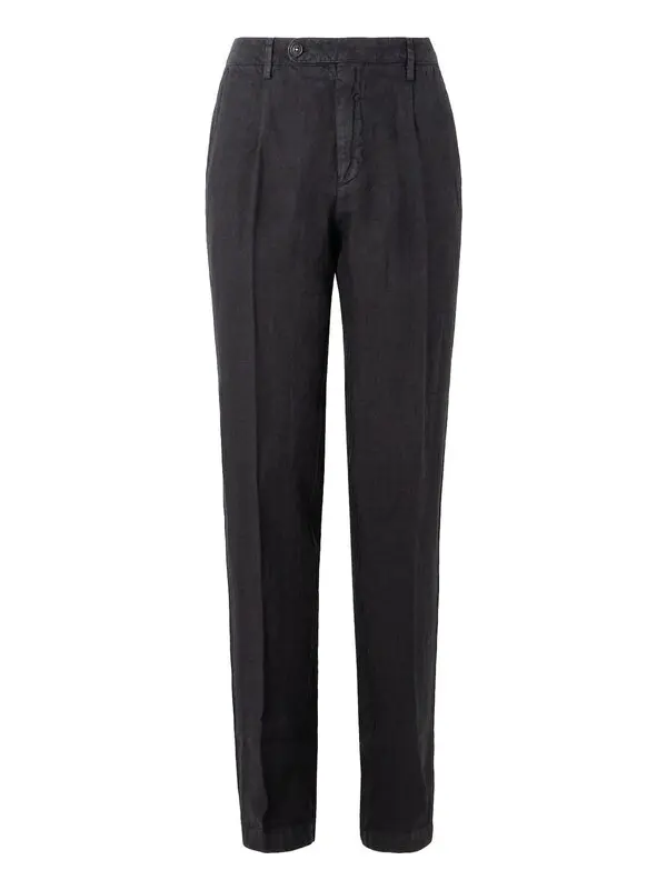 Massimo Alba Ionio2 Straight-leg Pleated Linen Trousers - Blue