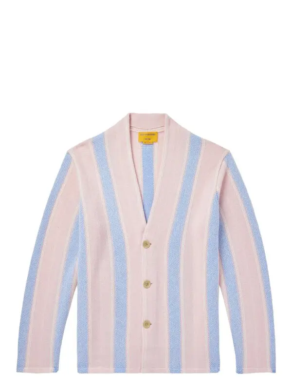 Guest In Residence Baja Everywear Striped Cashmere Cardigan - Pink