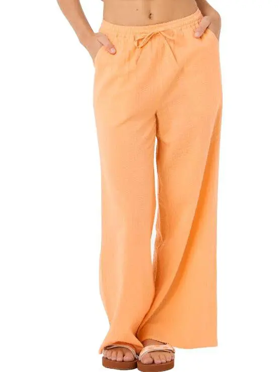 Rip Curl Cala Vadella Textured Pants - Orange