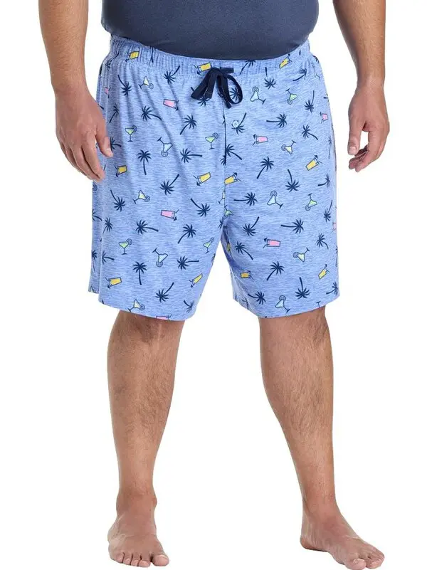 HARBOR BAY BY DXL Harbor Bay Big & Tall Tropical Drinks Lounge Shorts - Blue Multi