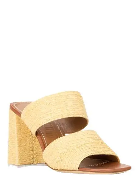 Staud Skylar Raffia Slide Sandals - Natural Raffia
