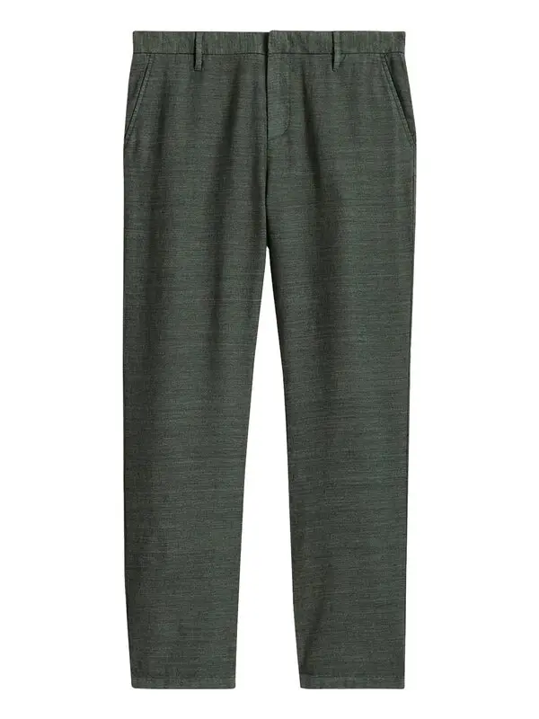 John Varvatos Flint Linen-blend Trousers - Moss