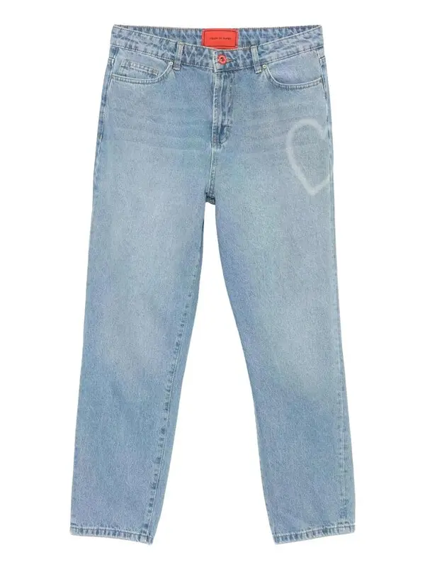 VISION OF SUPER Heart-print Jeans - Blue