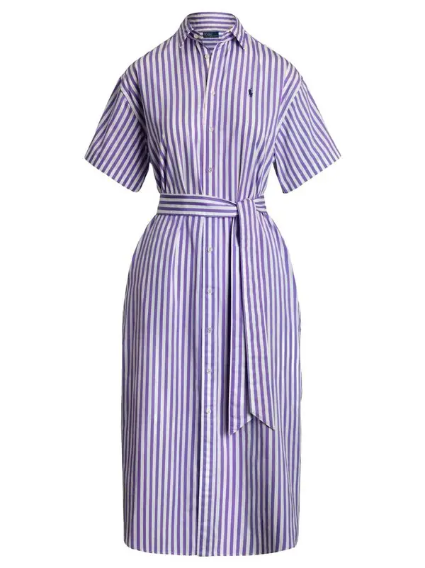 Ralph Lauren Striped Shirtdress - Purple