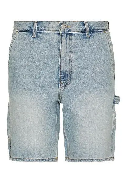 DUNST Carpenter Denim Shorts - Light Blue