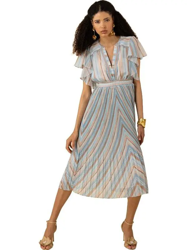 Hale Bob Della Charmeuse Dress - Blue