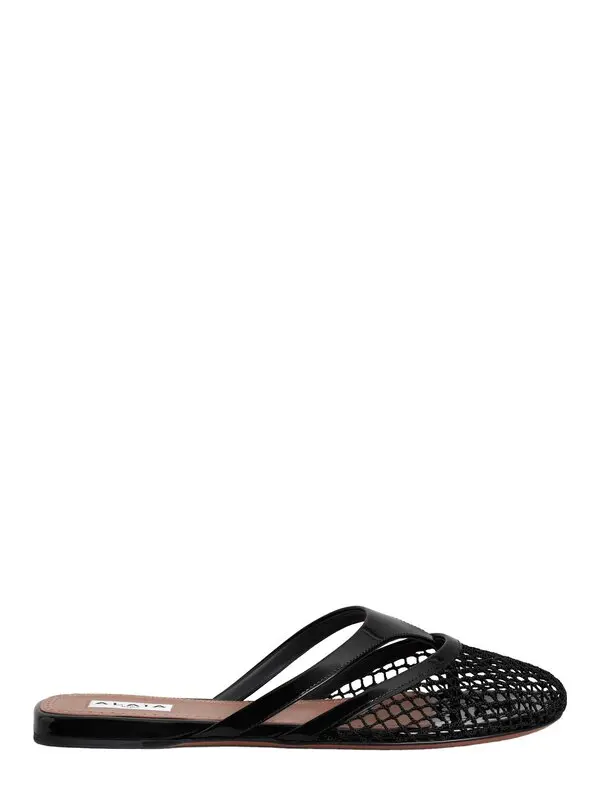 Alaïa Fishnet Mules - Black