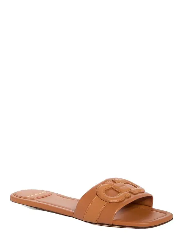 FERRAGAMO Liss Slide Sandals - Cognac