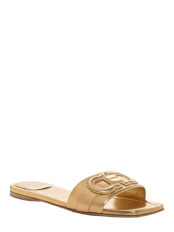 FERRAGAMO Liss Slide Sandals - Gold