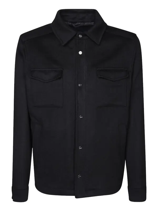 Herno Wool And Cashmere Overshirt - Black
