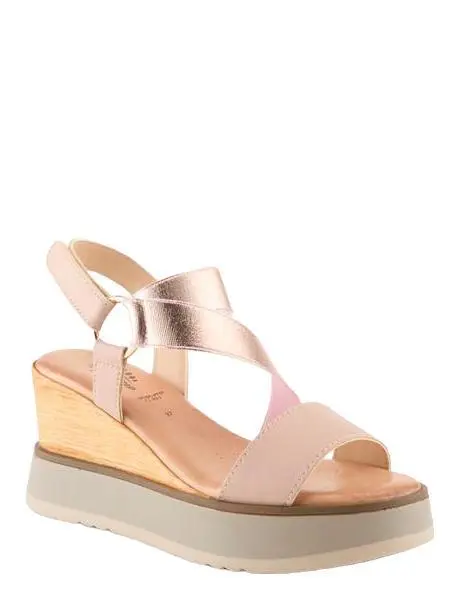 SPRING STEP SHOES Nataly Platform Wedge Sandals - Blush