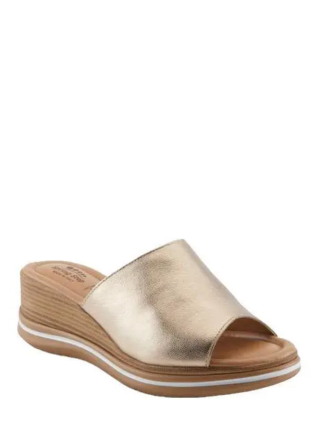 SPRING STEP SHOES Jolina Wedge Sandal - Gold