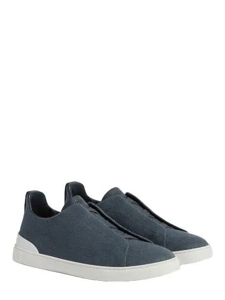 Zegna Triple Stitch Sneakers - Dark Blue Solid