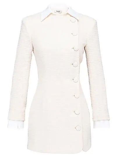 House Of Cb Boucle Tweed Mini Dress - Cream