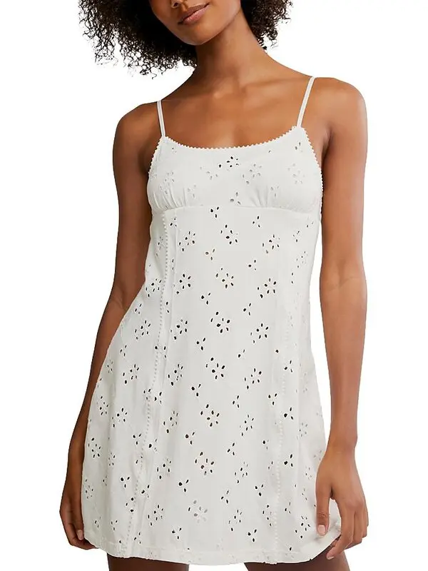 Free People Full Bloom Mini Slip Dress - Ivory