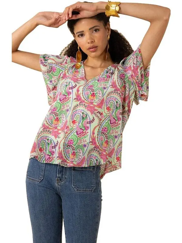 Hale Bob Melany Silk Top - Green