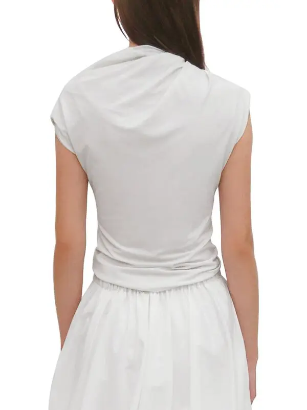 Rosetta Getty Twist Neck Top - White