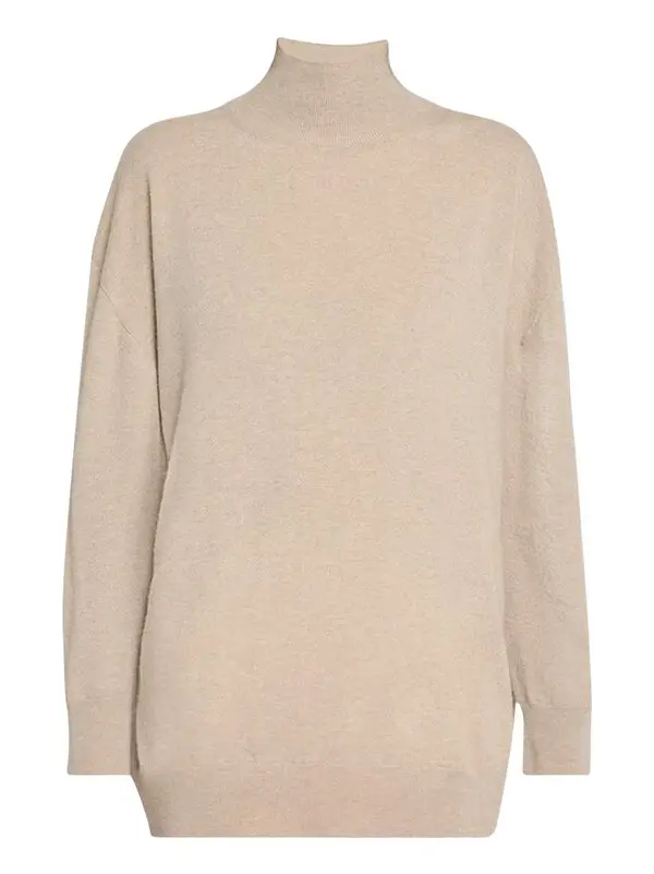 THE ROW Jabari Mock-neck Cashmere Sweater - Beige Melange