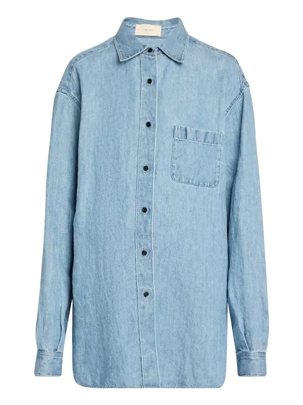 THE ROW Nesson Oversized Linen Shirt - Bleached