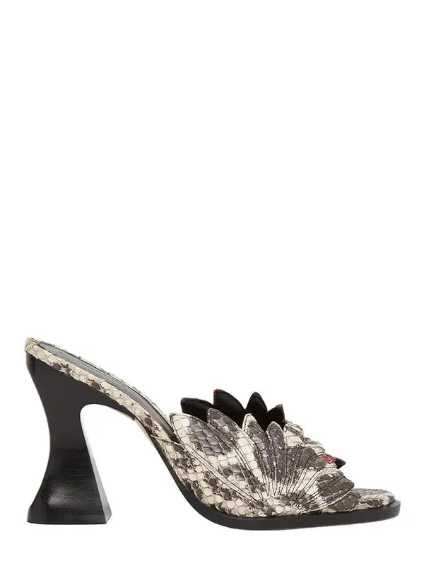 Bottega Veneta Cha Cha Anaconda Slide Sandals - Onyx-dark Red
