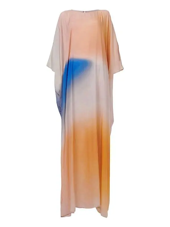 LEEM Gradient-print Relaxed-fit Woven Kaftan - Multi-coloured