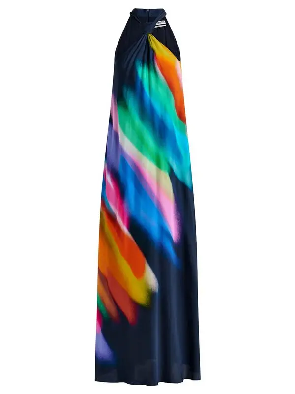 Essentiel Antwerp Halinki Knot Detail Maxi Dress - Dark Sapphire