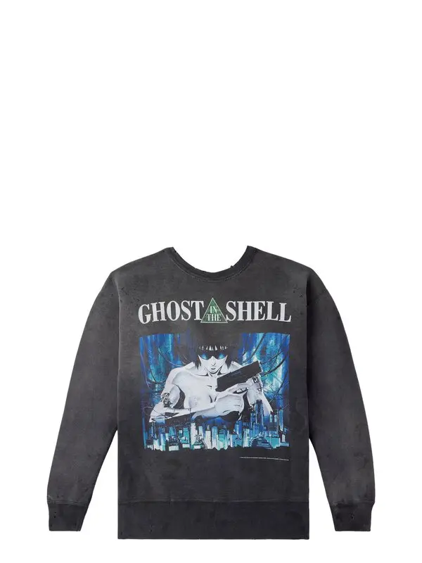 SAINT MXXXXXX Ghost In The Shell Printed Sweatshirt - Black