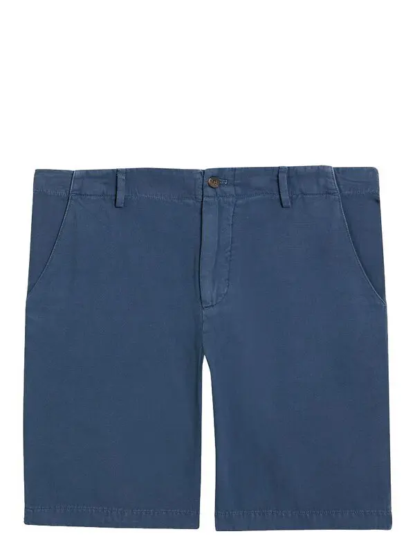 Boglioli Cotton And Linen-blend Shorts - Navy