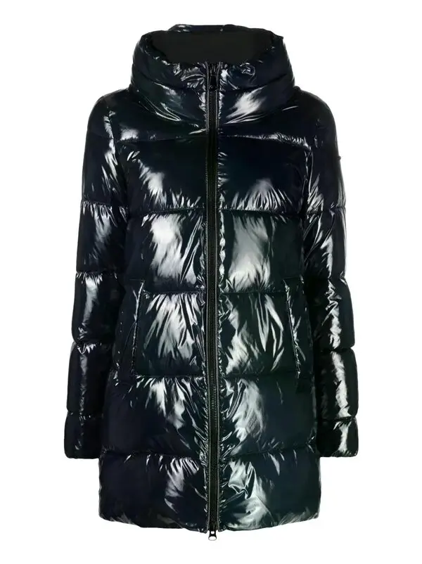 Geox High-neck Quilted Coat - Blue