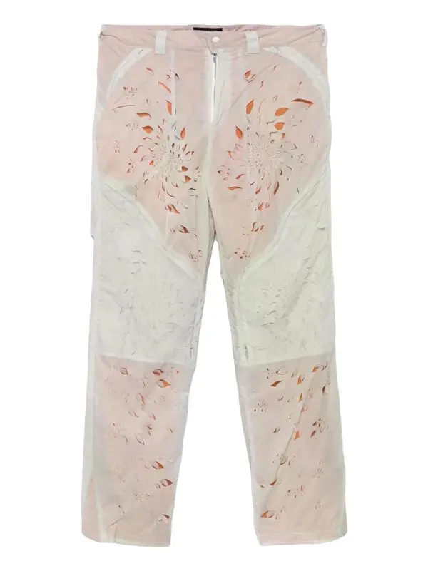 JUNTAE KIM Lasered-petals Trousers - Grey