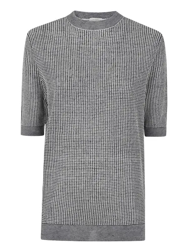 BALLANTYNE Short Sleeve Waffle Pullover - White