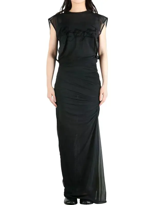 Jean Paul Gaultier Slogan-flocked Dress - Black