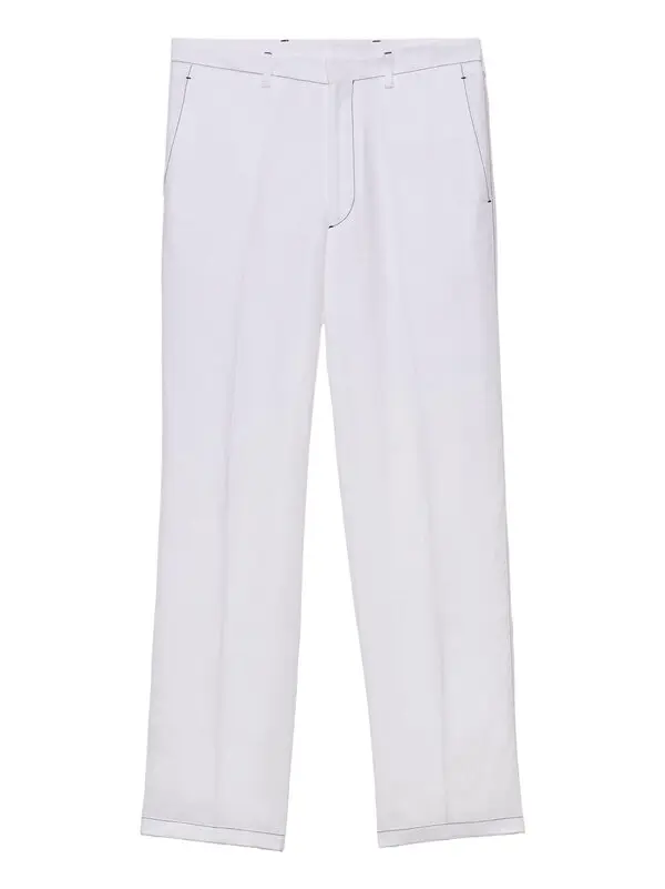 Prada Linen Wide Leg Pants - White