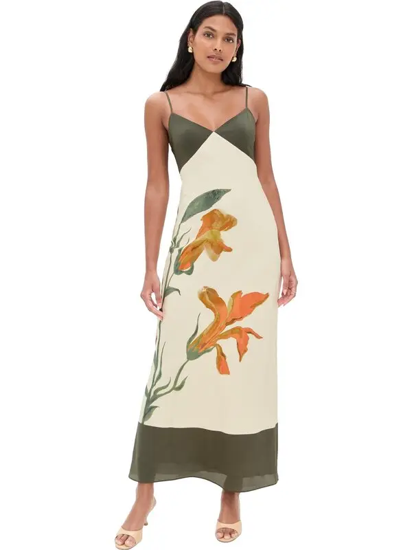 Sir The Label Constance Silk Slip Dress - Iris Floral