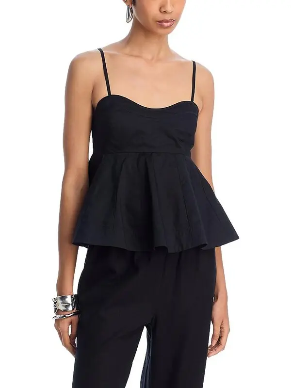Steve Madden Delta Peplum Top - Black