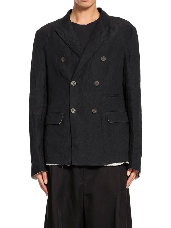 FORME D'EXPRESSION Cropped Double Breasted Blazer - Black