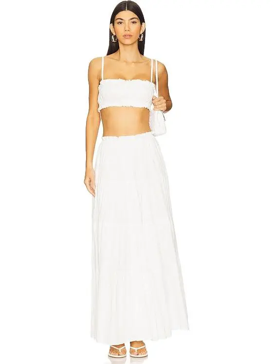 MORE TO COME Mora Maxi Skirt Set - White